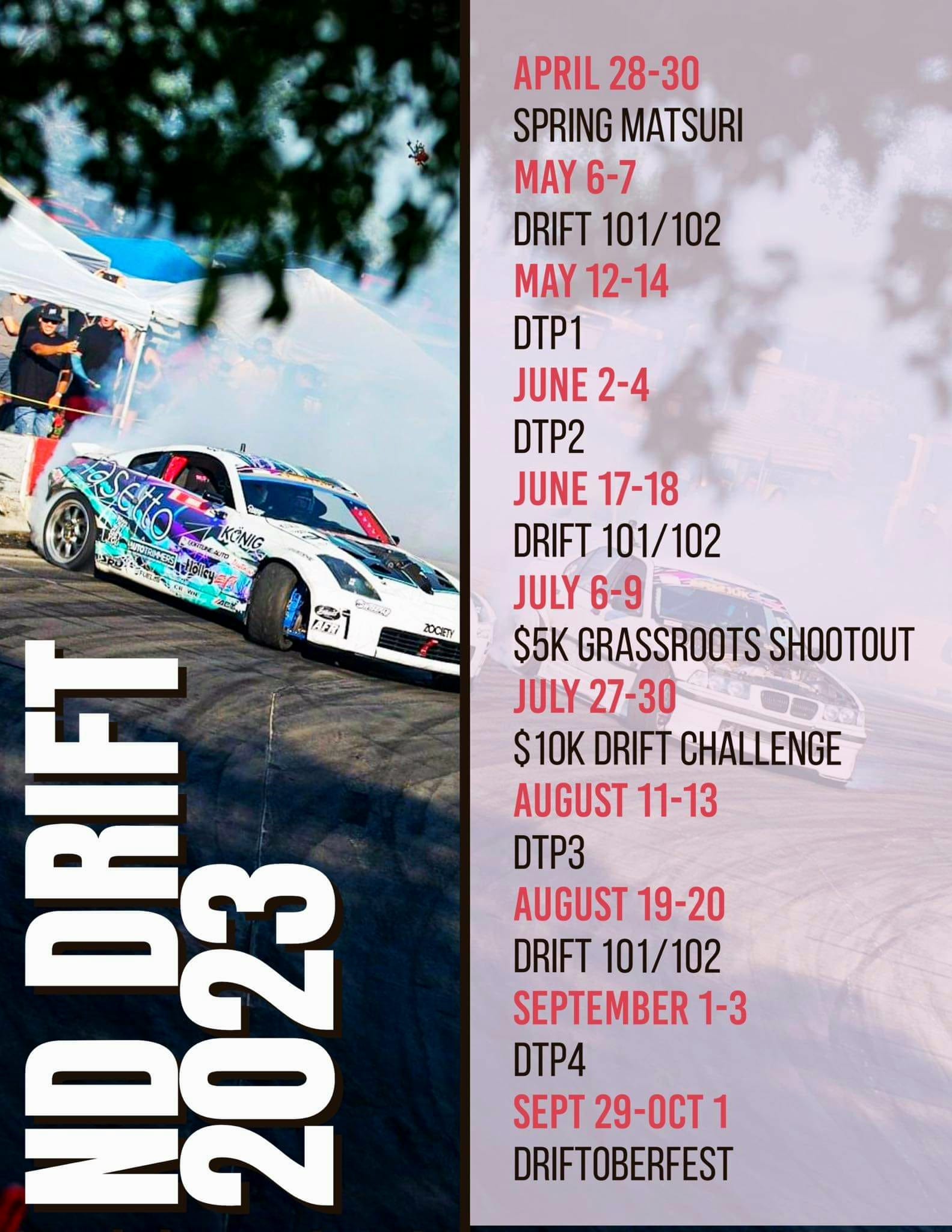 2023 Drifting Schedule | Interstate Raceway